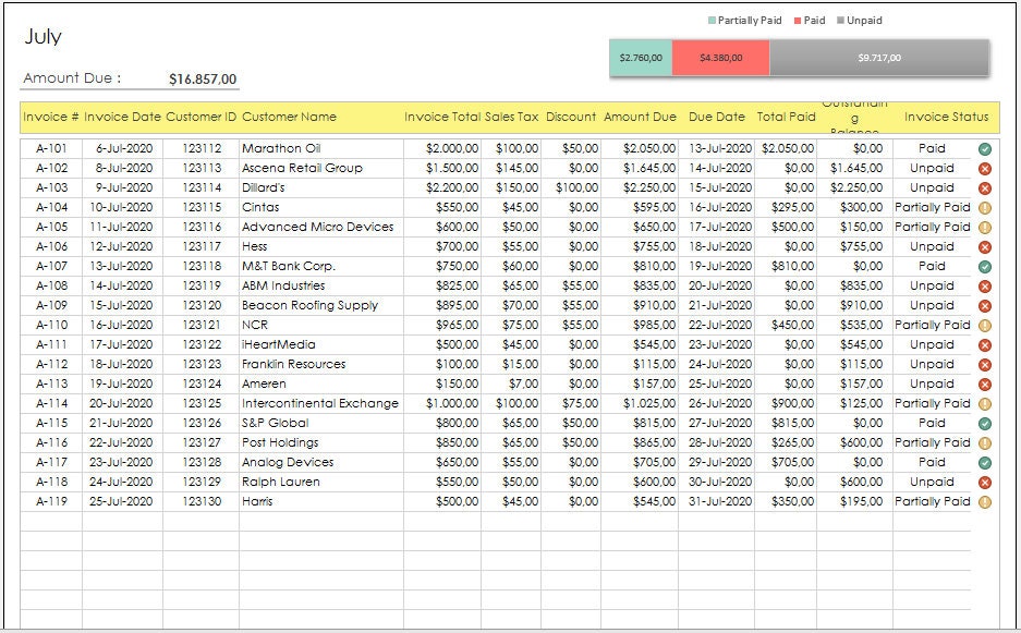 Invoice Register Excel Template Invoice Tracker Invoice - Etsy Australia