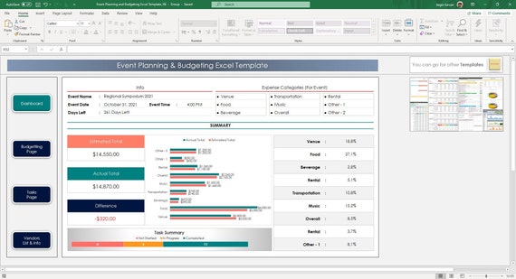 Event Planning & Budgeting Excel Template Event Planner | Etsy