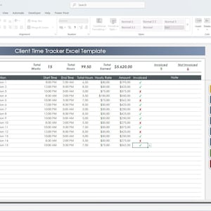 Client Time Tracker Excel Template | Freelancer Timesheet & Billing ...