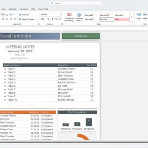 Comprehensive Meeting Notes Tracker Excel Template | 50-page Meeting ...
