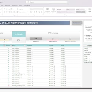 Baby Shower Planner Excel Template Baby Shower Tracker Baby Shower ...