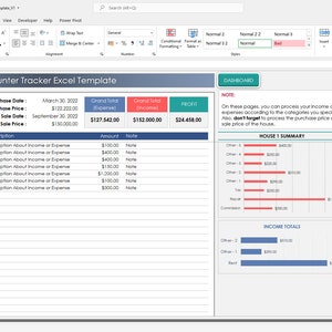 House Hunter Tracker Excel Template: Property Income & Expense Log With ...