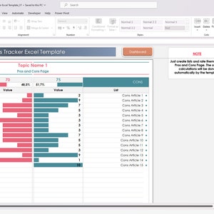 Pros and Cons Tracker Excel Template | Advantages & Disadvantages Excel ...