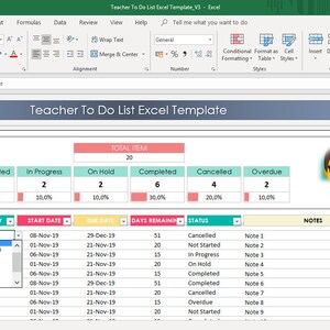 Teacher to Do List Excel Template Teacher Planner Teacher | Etsy