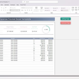 Project Expense Tracker Excel Template – Cost, Budget & Profit Margin ...