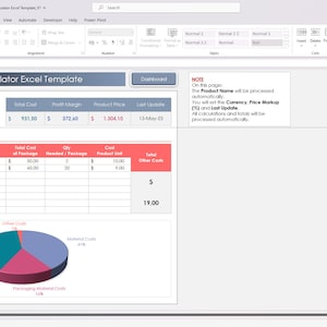 Product Pricing Calculator Excel Template: for 100 Products With Profit ...