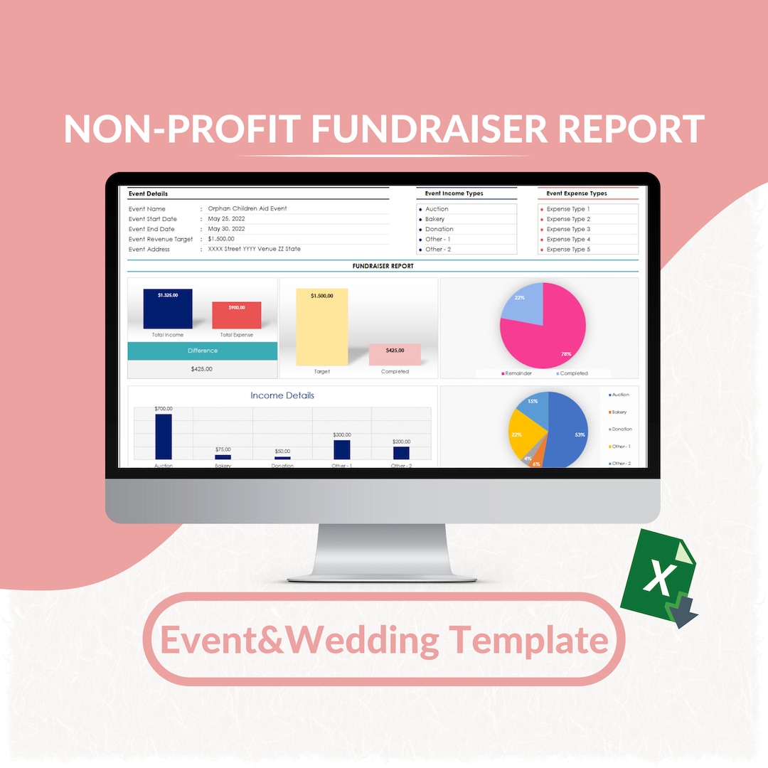 Non-profit Fundraiser Report Excel Template (digital Download) - Etsy