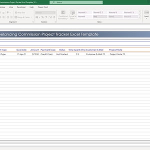 Freelancing Commissions Project Tracker Excel Template | Freelancer ...