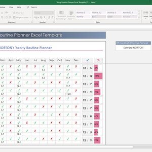 Daily, Weekly, Yearly Routine Planner Excel Template | Excel Planner Tracker | Spreadsheet ...