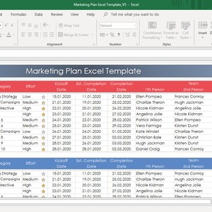 Marketing Plan Excel Template | Marketing Planner | Marketing Excel ...