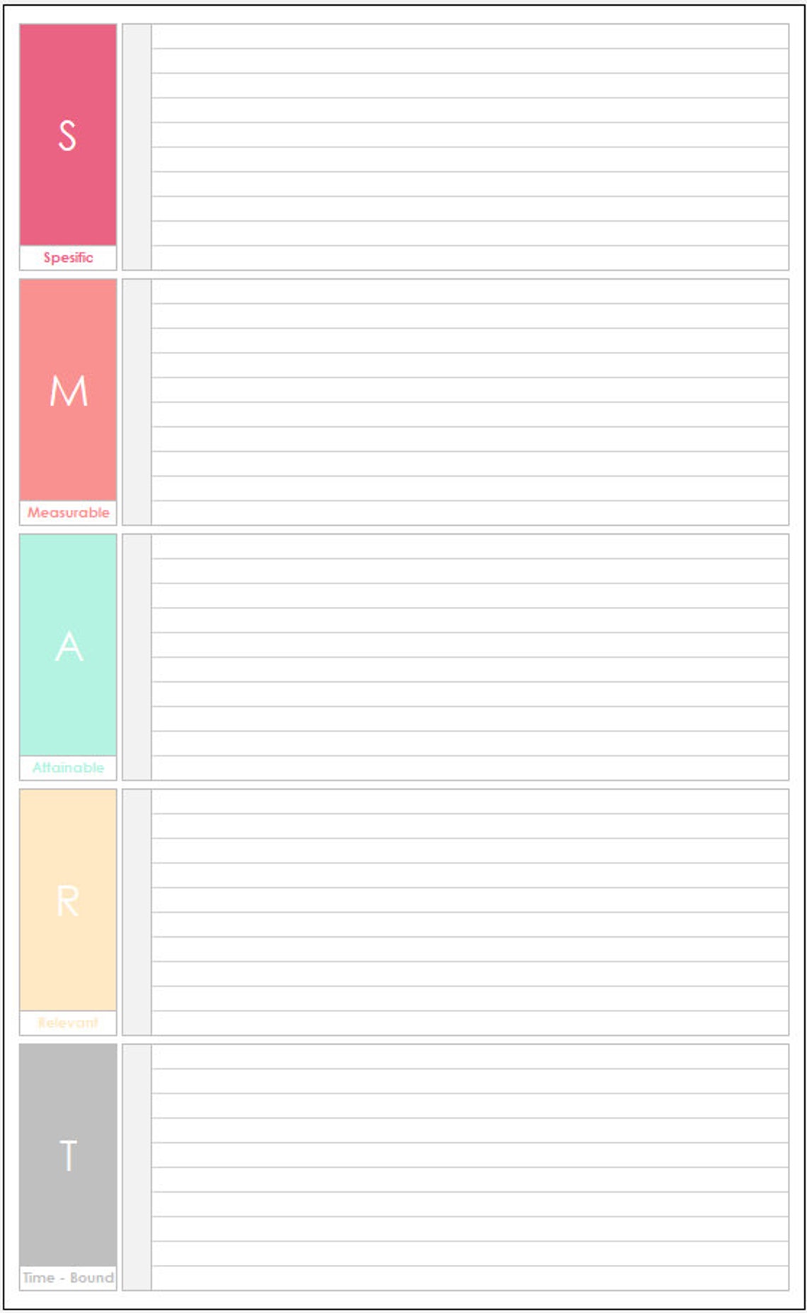 SMART Goal Analysis Excel Template Smart Goal Setting - Etsy Canada