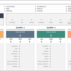 Quarterly Event Calendar Excel Template | Quarterly Schedule & Planner ...