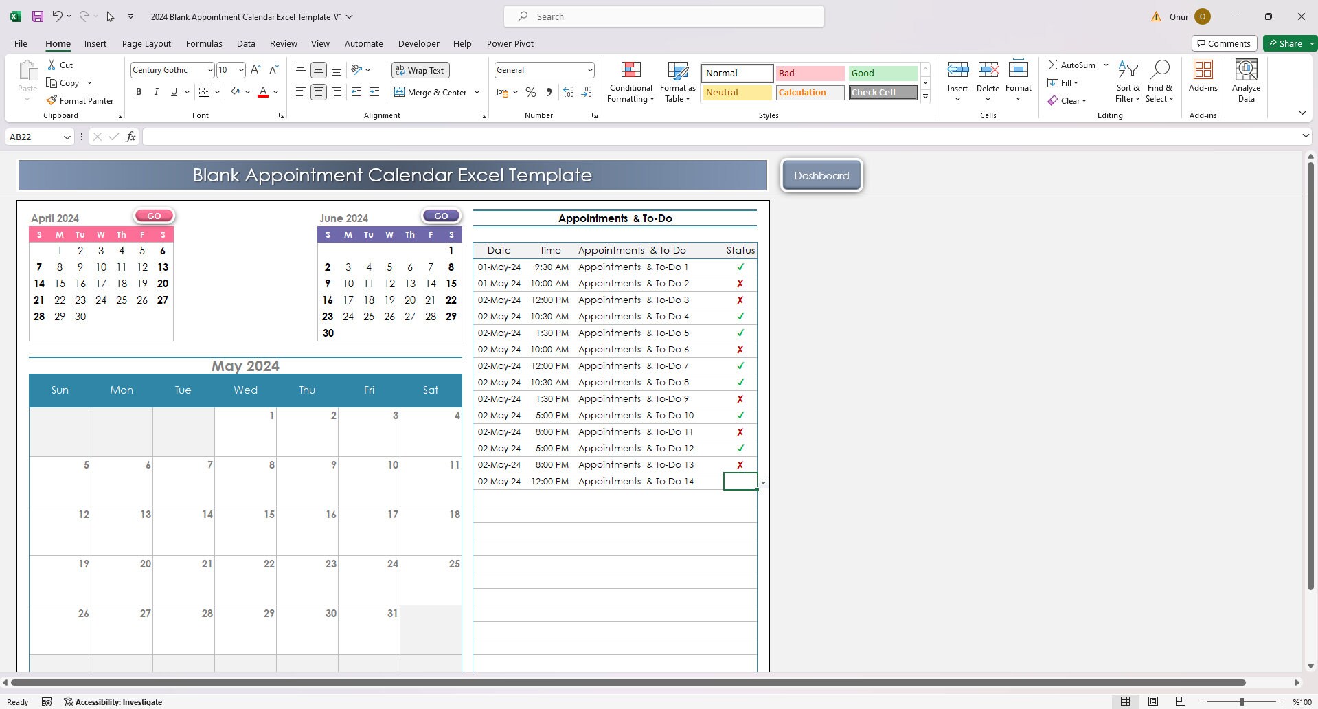 Daglig Planlegger Excel