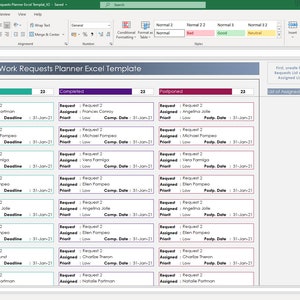 Work Request Tracker Excel Template – Task Management & Team Request ...