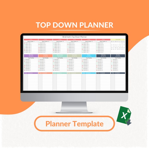 Weekly Work Planner Excel Template | Weekly Work Tracker | Excel ...