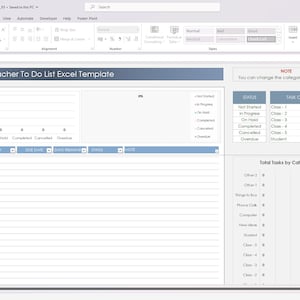 Teacher To-do List Excel Template: Classroom Organizer (digital ...