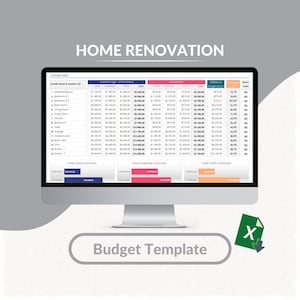 Home Renovation | Home Remodel Budget Excel Template | House Renovation ...