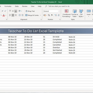 Teacher to Do List Excel Template Teacher Planner Teacher | Etsy