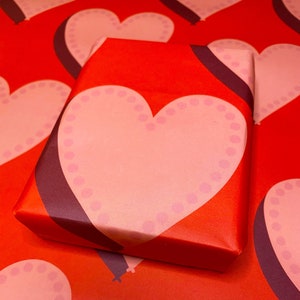 Love Hearts A2 Wrapping Paper Sheet – Valentine’s Day Gift Wrap ...