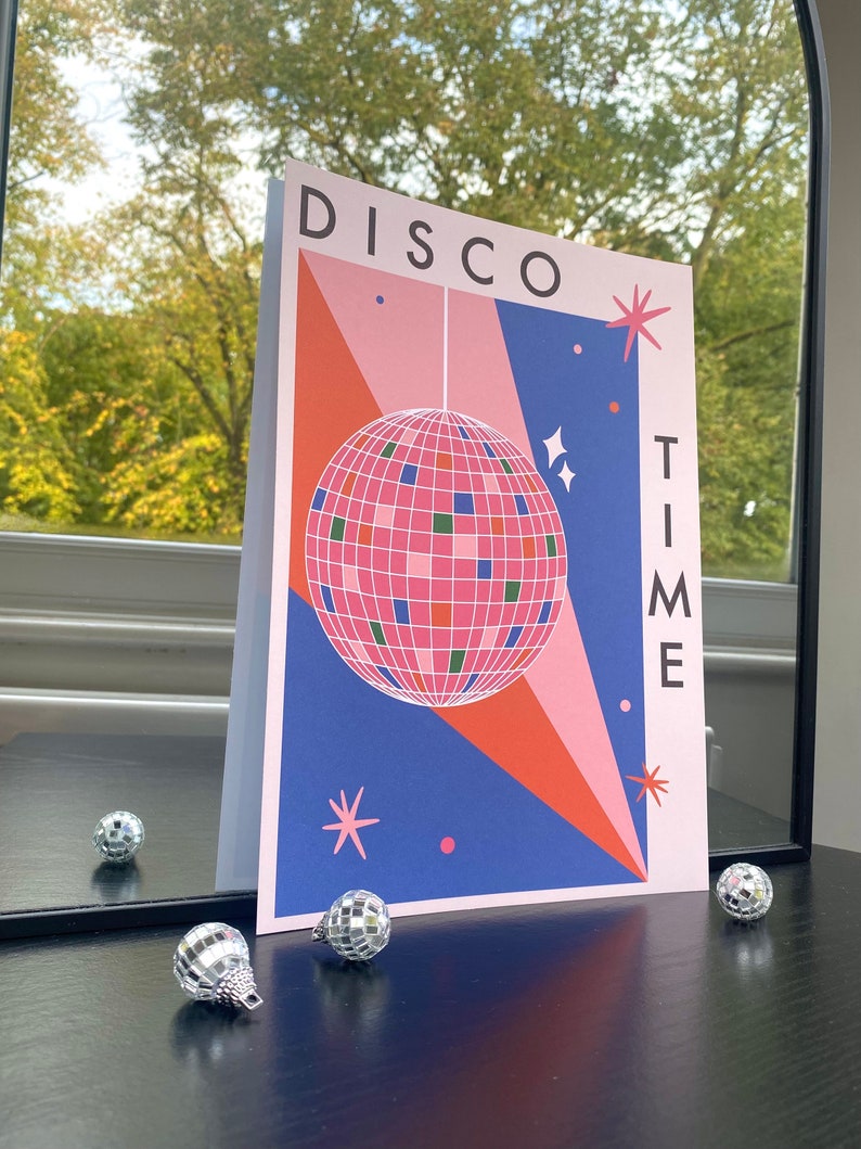 Disco Time Print- Bold Print / Disco Ball / Starry / Girls World Poster ...