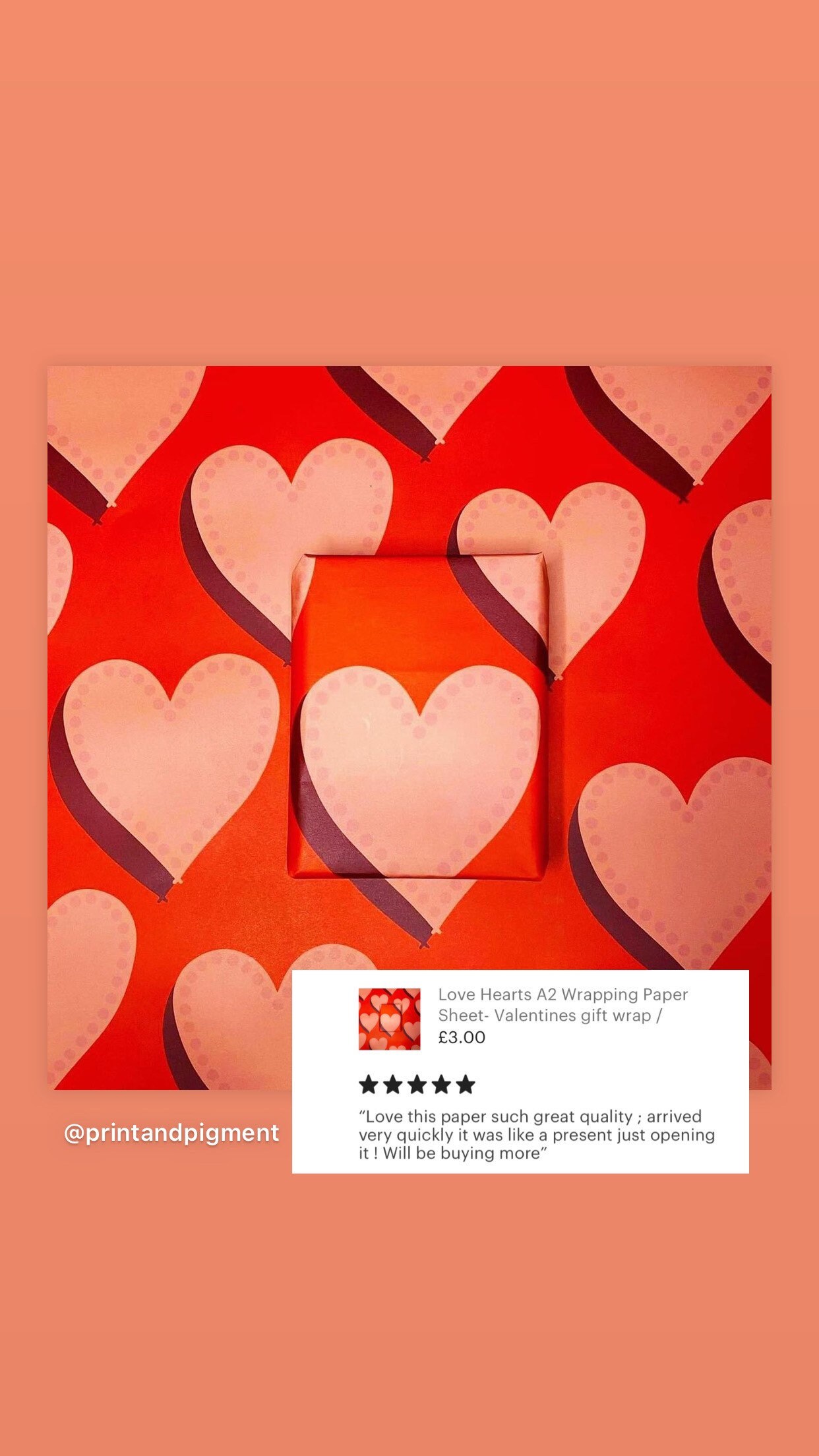 Love Hearts A2 Wrapping Paper Sheet Celebration Gift Wrap / - Etsy UK