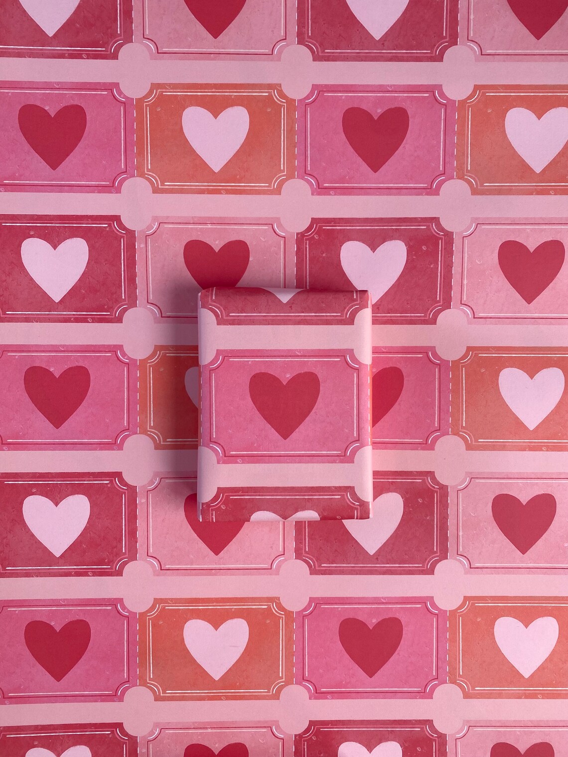 Love Tokens A2 Wrapping Paper Sheets- Valentines Day / Love Hearts ...