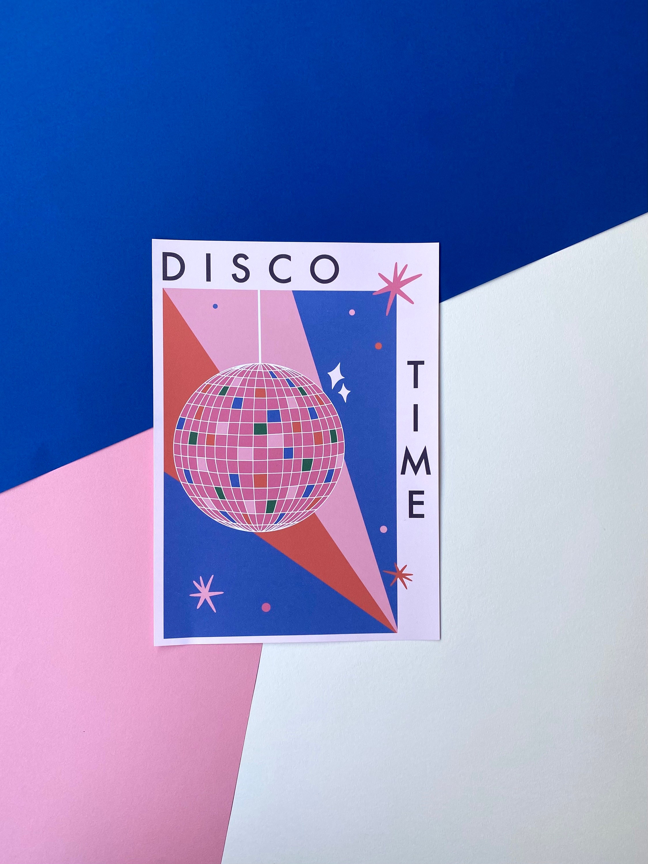 Disco Time Print Bold Print / Disco Ball / Starry / Girls World Poster ...