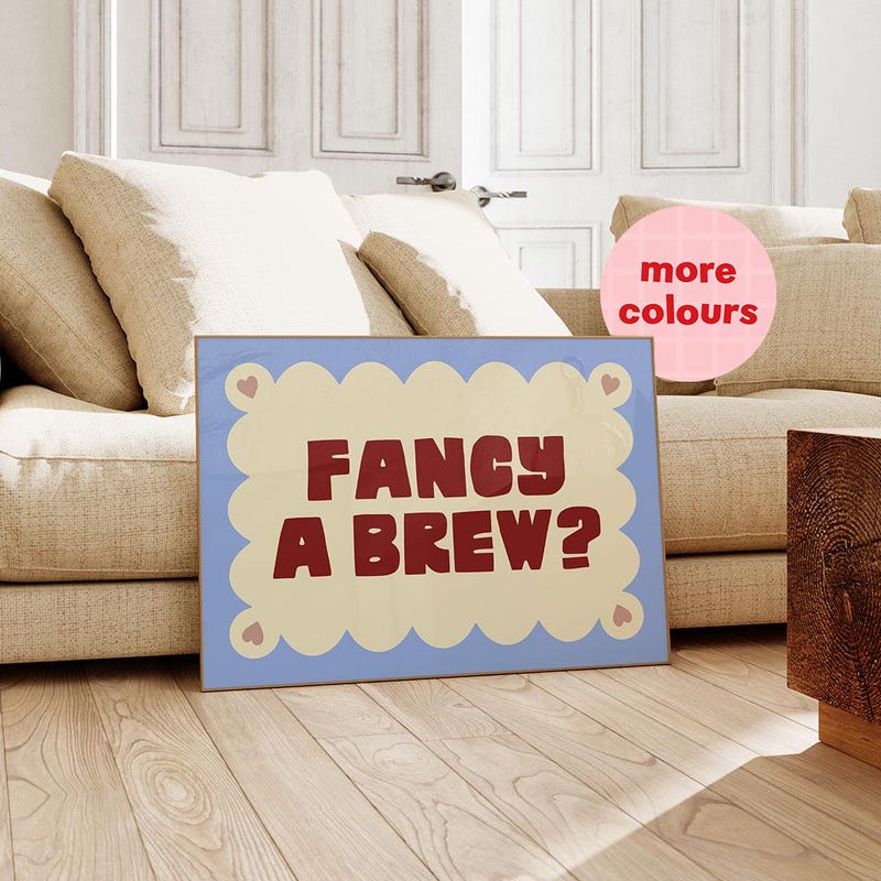 Fancy a Brew Wall Art - Etsy UK