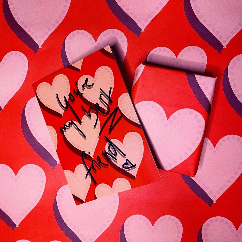 Love Hearts A2 Wrapping Paper Sheet Celebration Gift Wrap / - Etsy UK