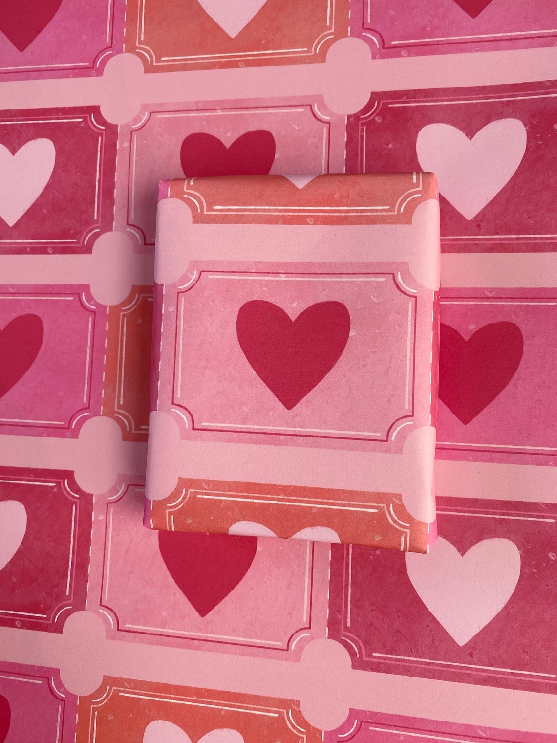 Love Tokens A2 Wrapping Paper Sheets- Valentines Day / Love Hearts ...