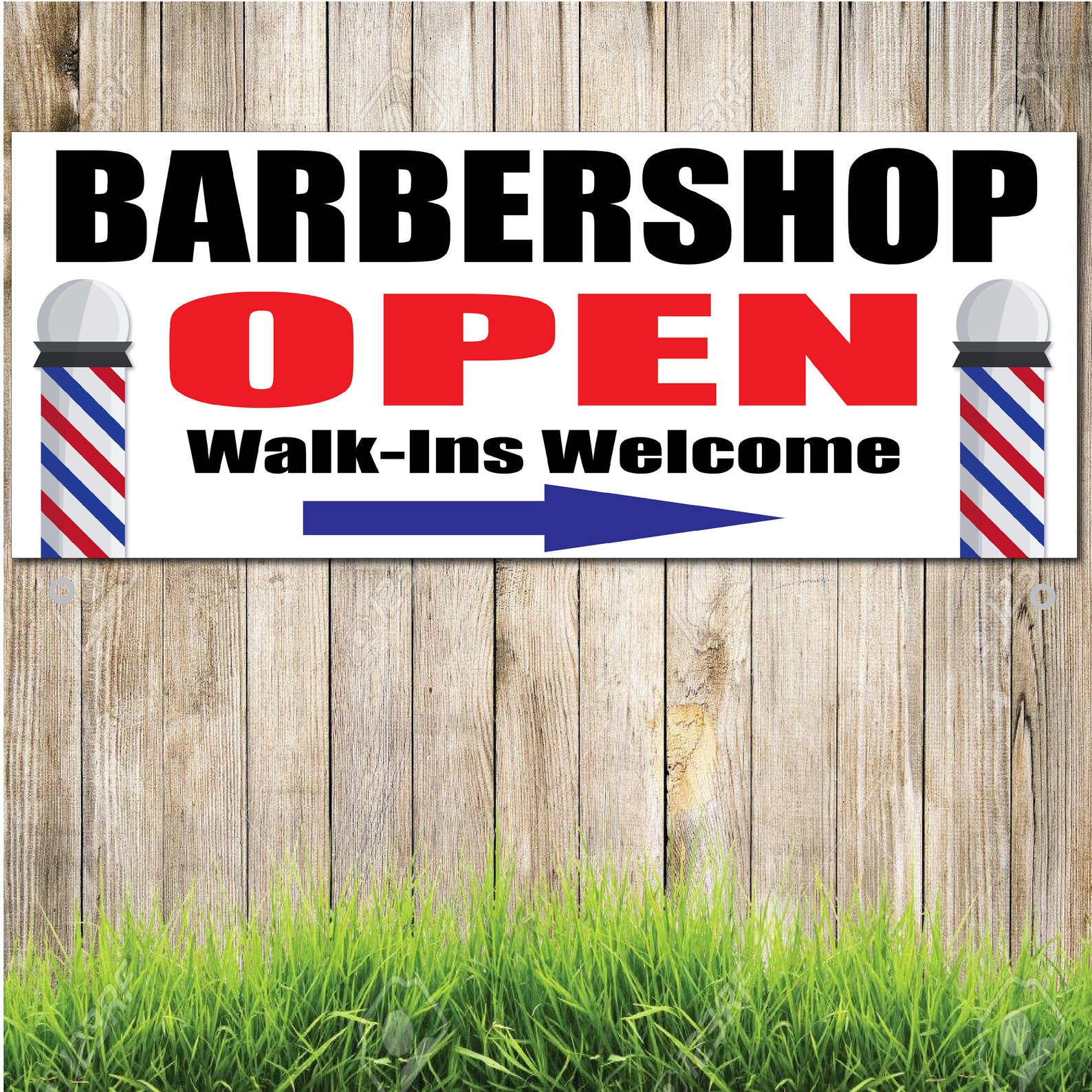 Barber Shop Open FULL COLOR Advertising Vinyl Banner Flag Sign | Etsy