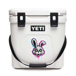 Psychedelic Graffiti Bunny Sticker | Edgy Street Art Rabbit Design ...