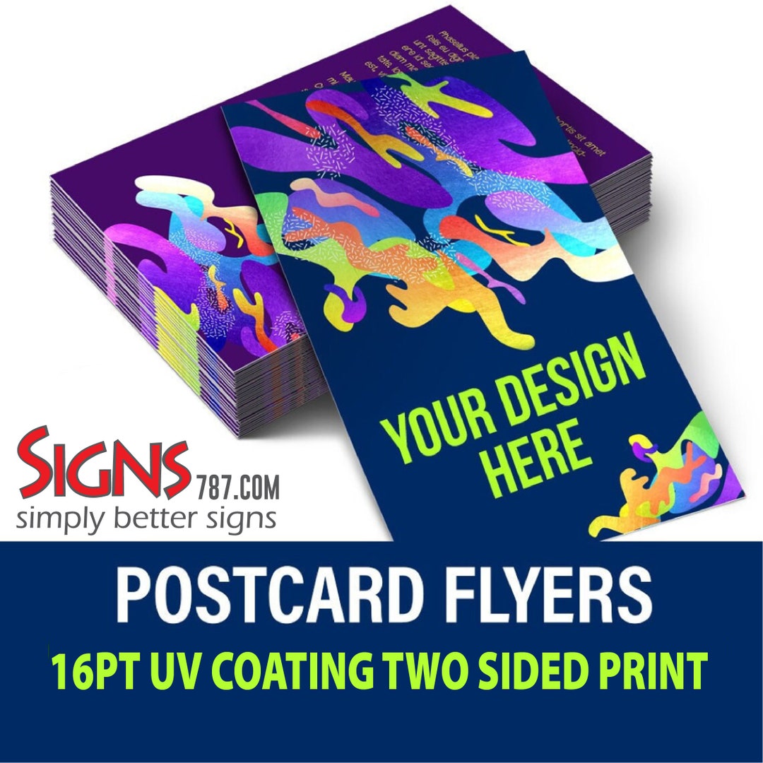 Custom Postcards Flyers Printing - Full Color Both Sides UV COATING on ...