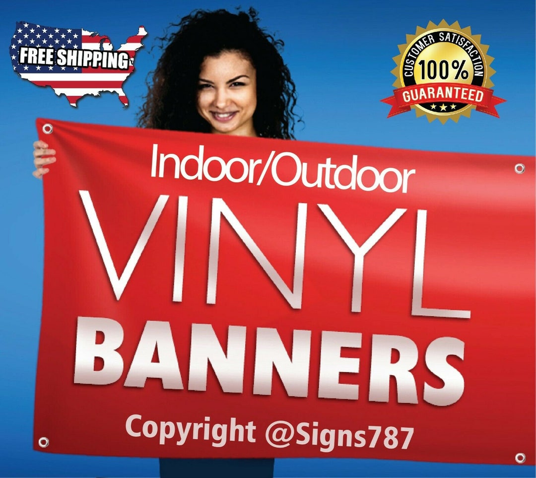 4' X 8' Custom Vinyl Banner 13oz Full Color - Free Design Included - Etsy