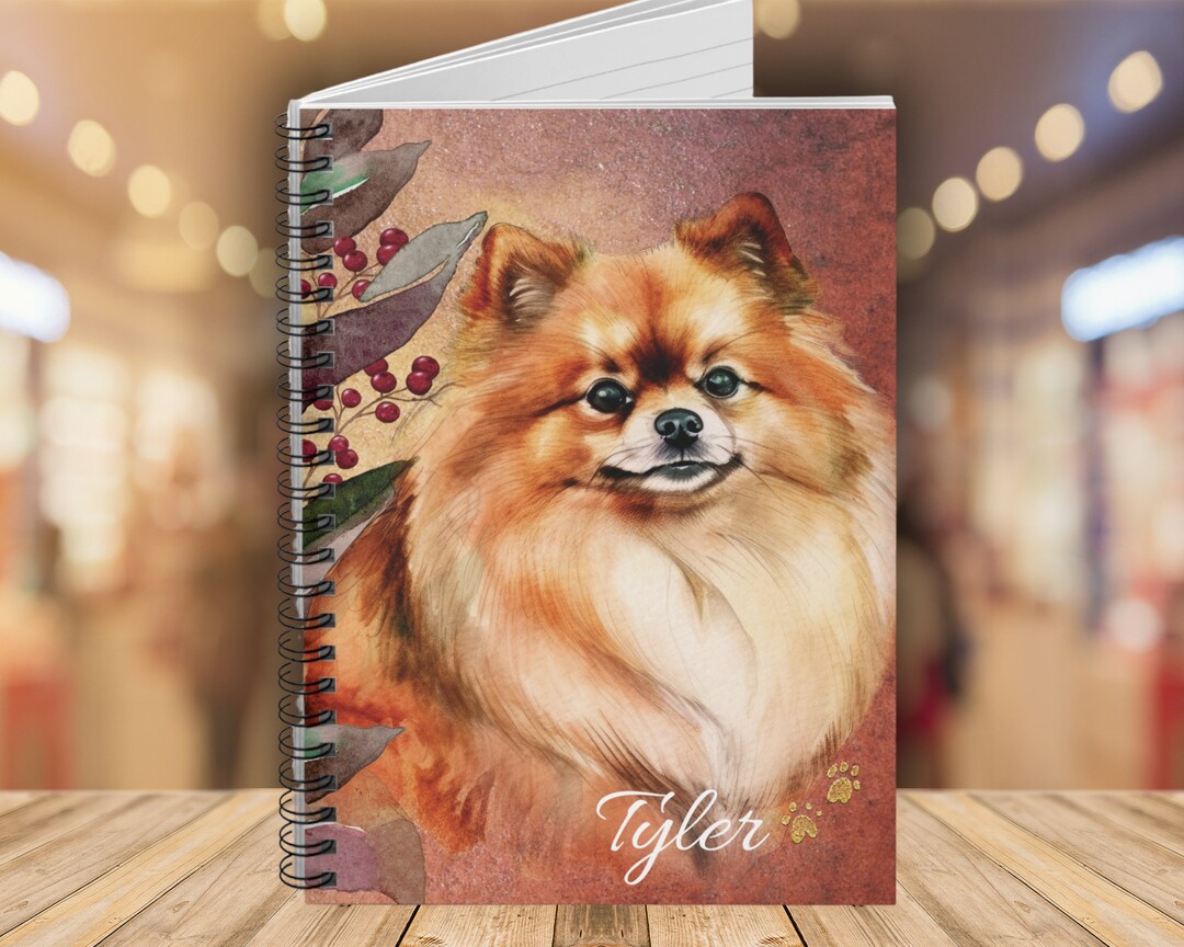 Pomeranian Dog Art Notebook – Custom Spiral Journal, Gift for Dog ...