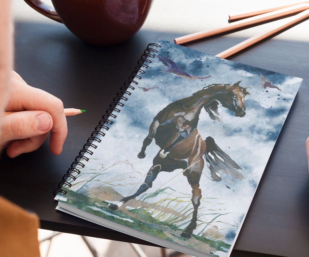 Black Horse Notebook Wild Horse Notebook Notebook Horse Lovers ...