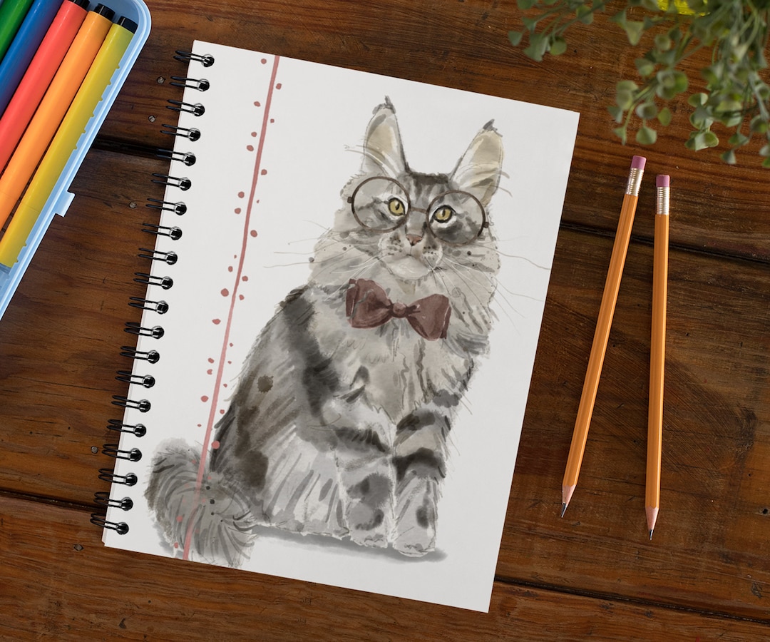 Maine Coon Cat Notebook Cute Cat Cute Notebook Maine Coon Cat Notebook ...
