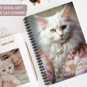 Chantilly Cat Cat Notebook Journal, Custom Spiral Notebook, Optional ...
