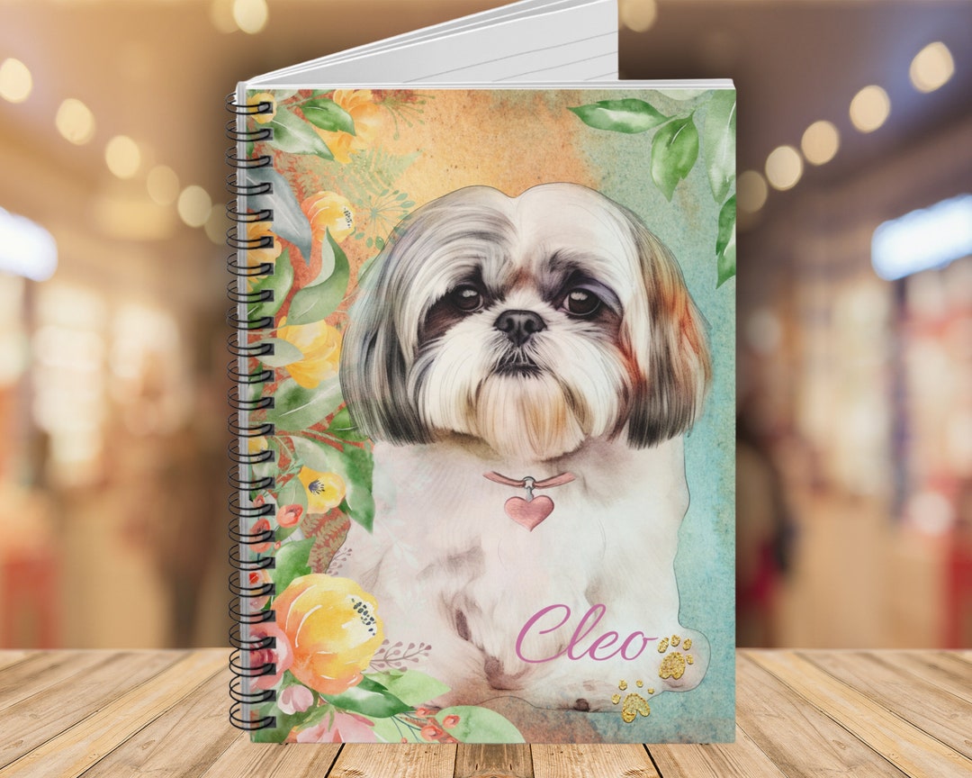 Shih Tzu Art Journal – Custom Dog Notebook, Personalized Designer Gift ...