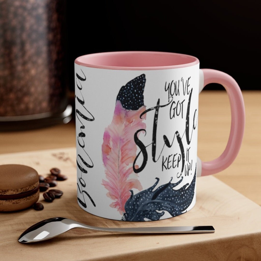 Boho Pink Flamingo Coffee Mug – Watercolor Text Art, Stylish Mug - Etsy