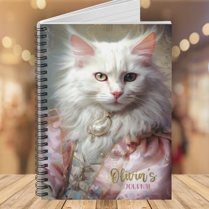 Chantilly Cat Cat Notebook Journal, Custom Spiral Notebook, Optional ...