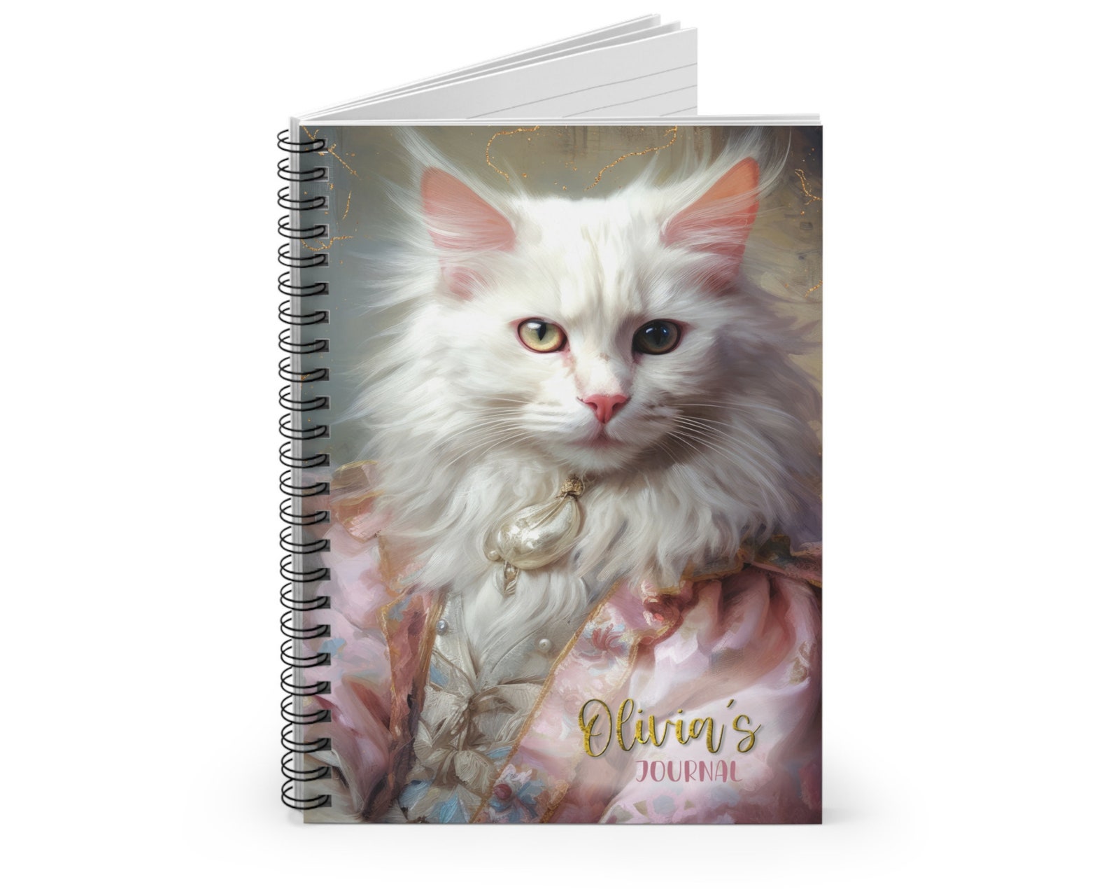 Chantilly Cat Cat Notebook Journal, Custom Spiral Notebook, Optional ...