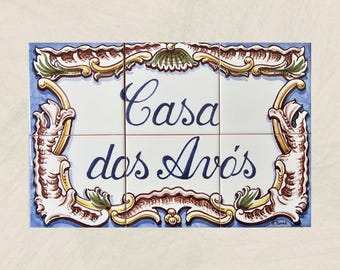 Traditional Blue Custom House Address Sign / Portuguese Tiles / Ref ...