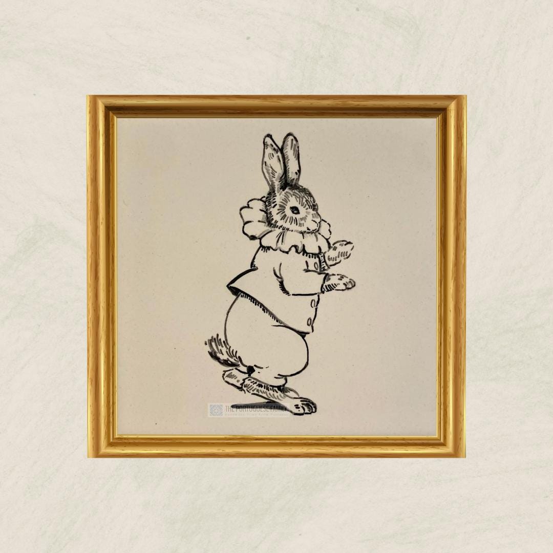 Black Rabbit / Rabbit Portuguese Tile / Wall and Home Decor - Etsy