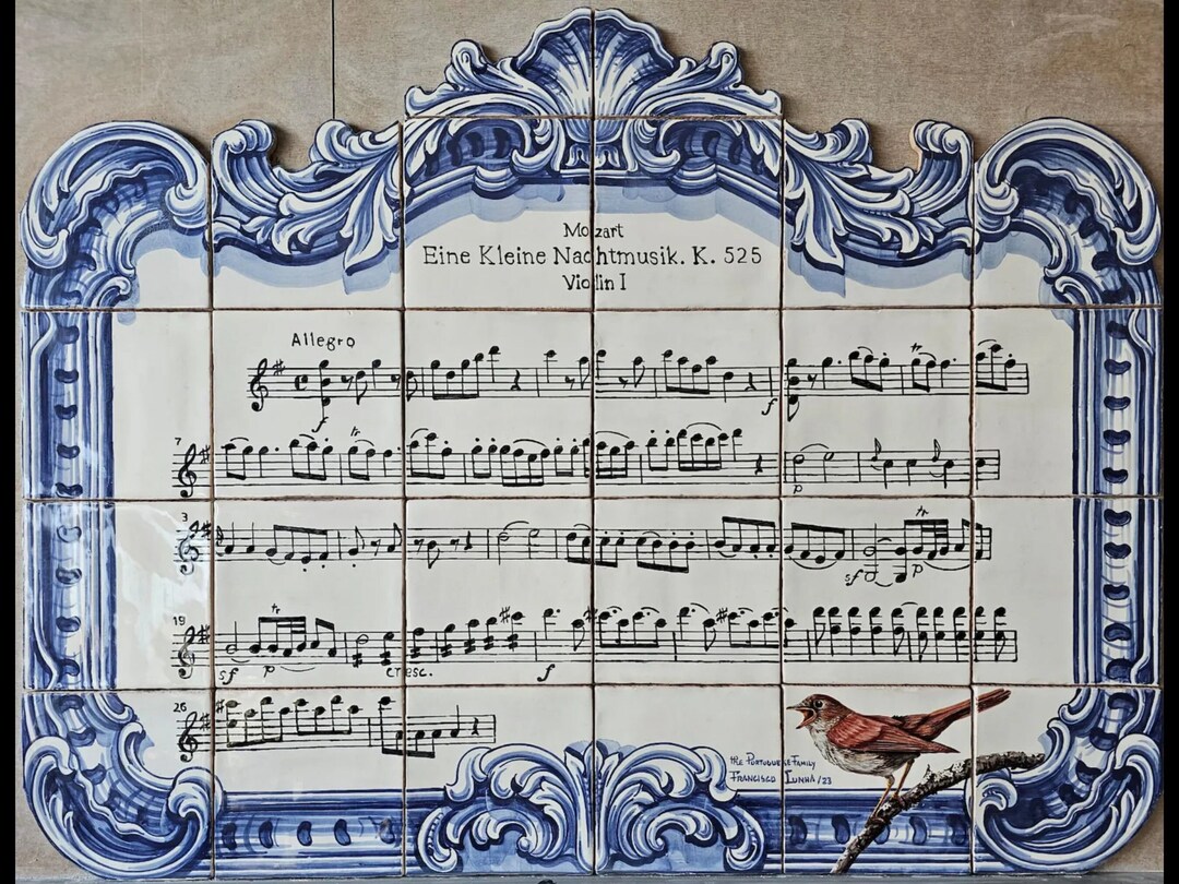Mozart Art Musical Sheet Traditional Rustic Portuguese Tile Mural ...
