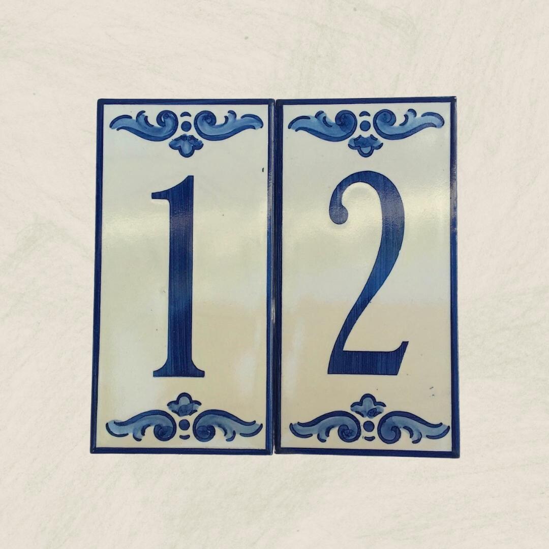 House Number Sign Traditional Portuguese Blue Tiles / Ref. 054 - Etsy
