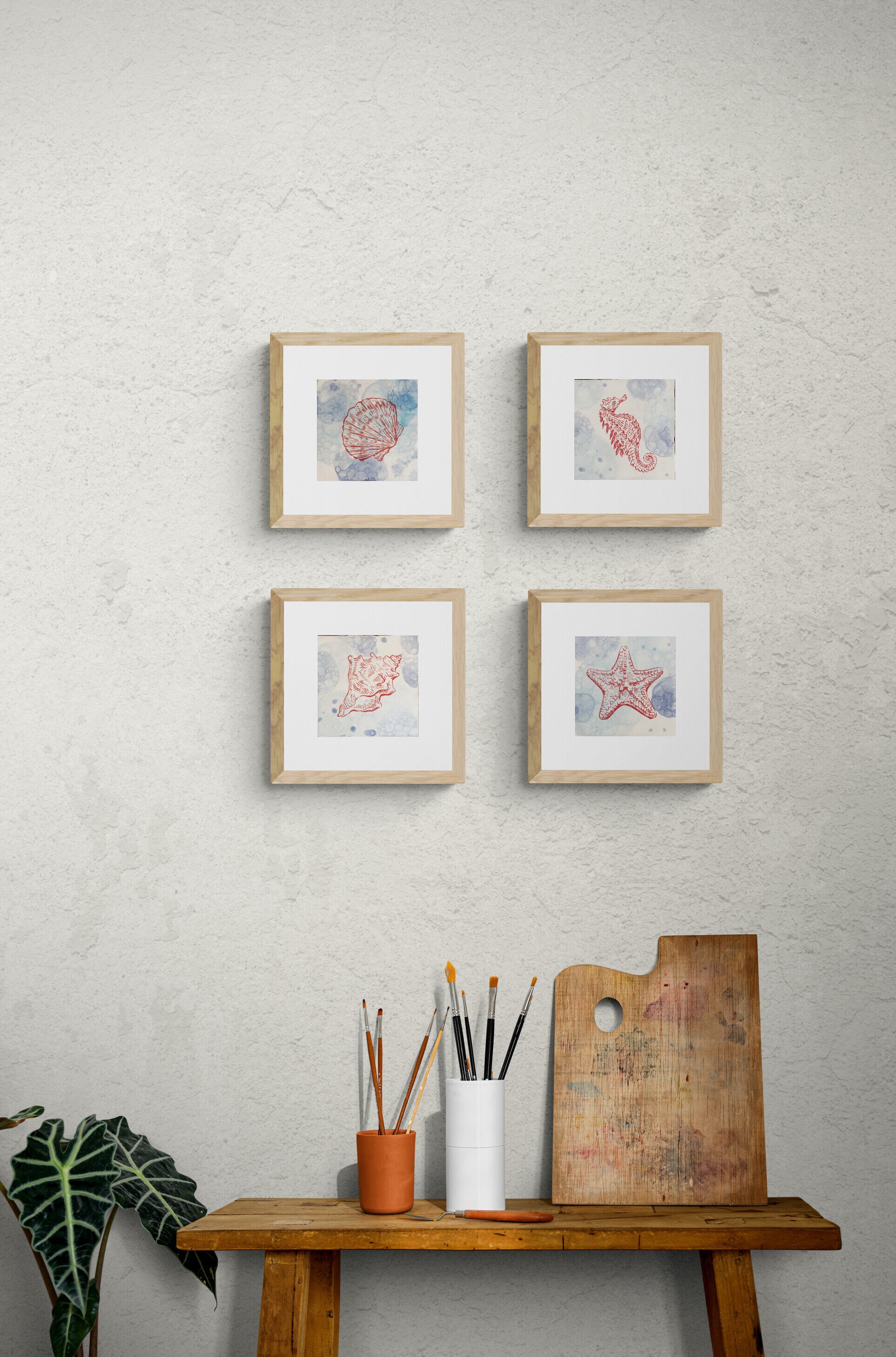 Sea Creatures Set Portuguese Rustic Tiles for Bathroom and Kitchen ...