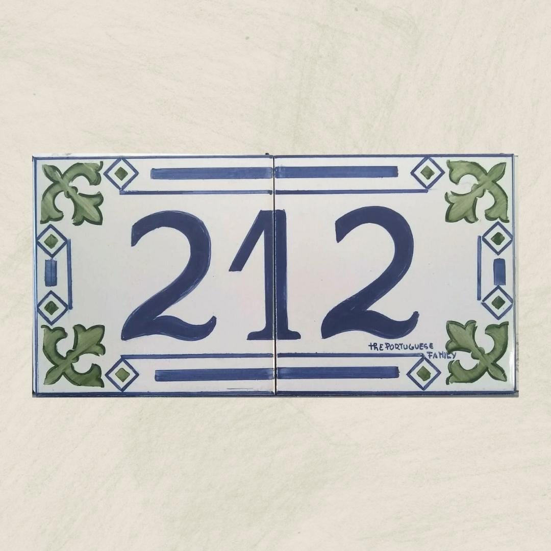 Traditional Blue and Green Portuguese House Number Sign / Portuguese ...