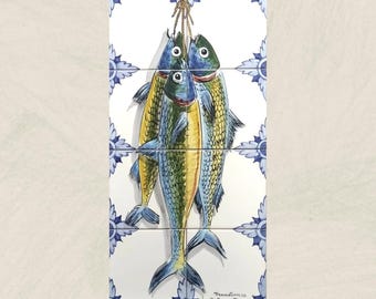 Flower Vase Traditional Portuguese Blue Kitchen Backsplash Tile Mural ...