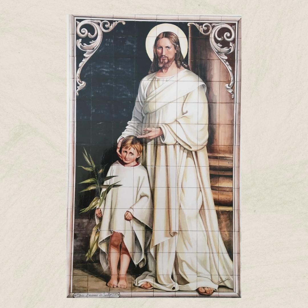 Jesus Outside Backsplash Portuguese Tile Mural / Portuguese Tiles / Ref ...